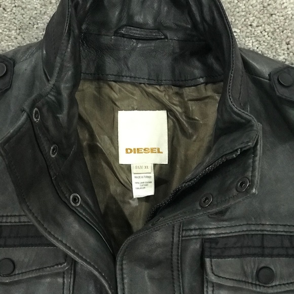 Diesel | Jackets & Coats | Mens Diesel Distressed Leather Bomber Moto ...